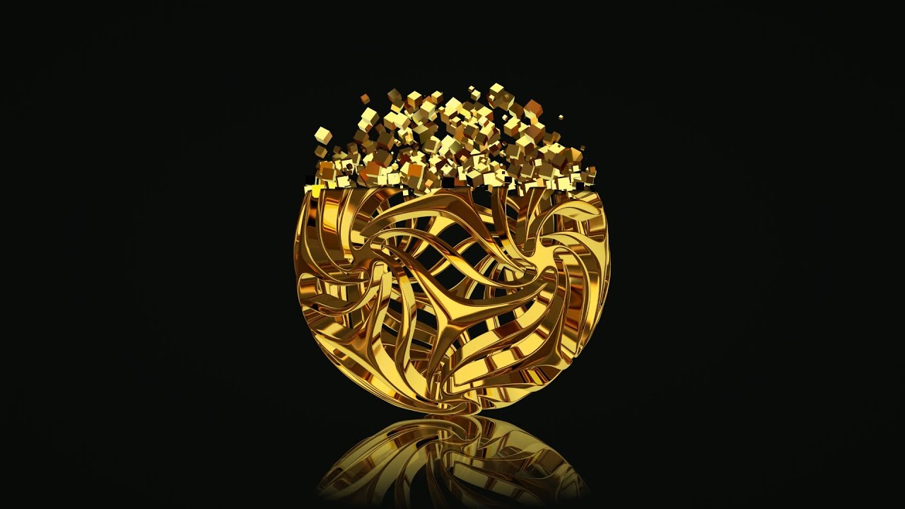 FREE Background - Gold Geometric Figure Decays Into Cubes - YouTube