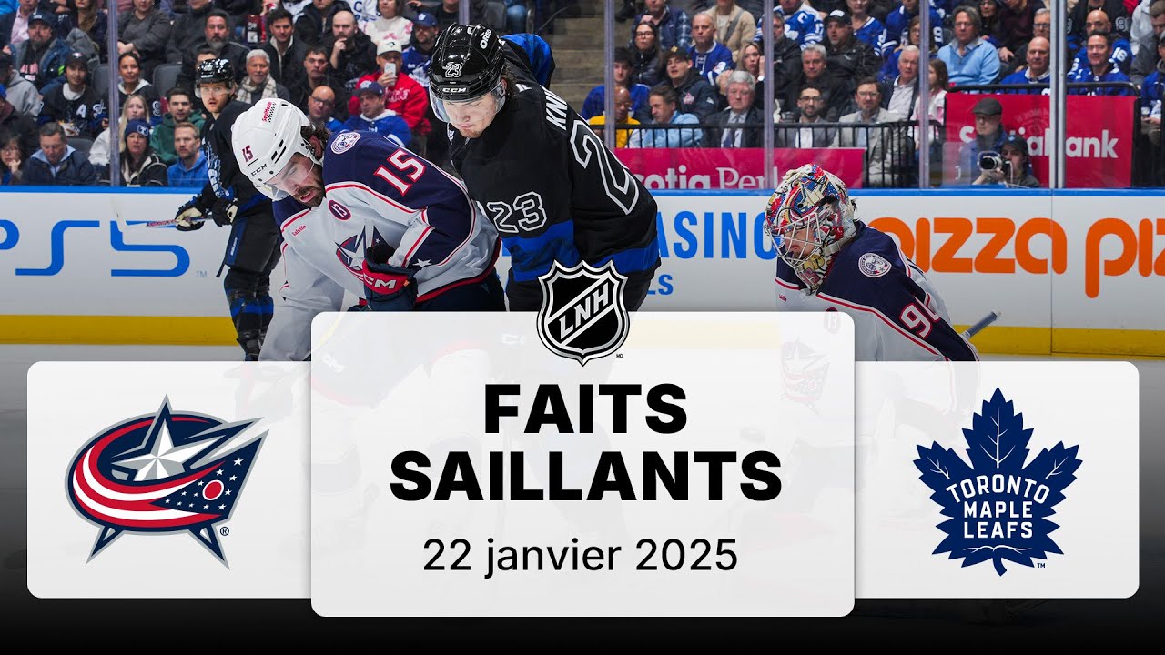 Blue Jackets vs Maple Leafs 22/01/25 | Faits saillants - YouTube