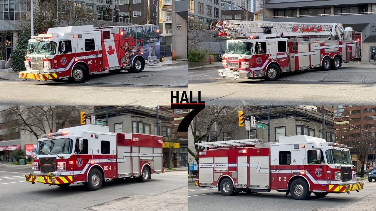 Vancouver Fire & Rescue Services - Rescue Engine 7, Ladder 7, Rescue ...