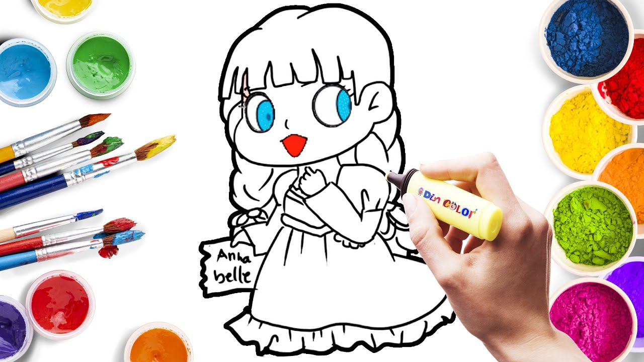 How to draw ANNABELLE Easy step by step 👻🎃🤡 - YouTube
