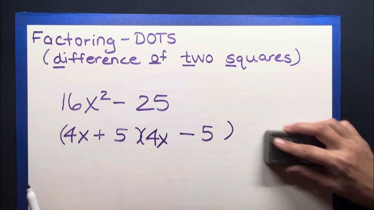 Factoring using DOTS method - YouTube