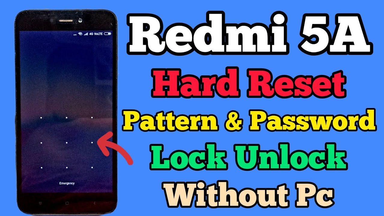 Redmi 5A Hard Reset || Pattern Unlock || Password Lock Remove ...