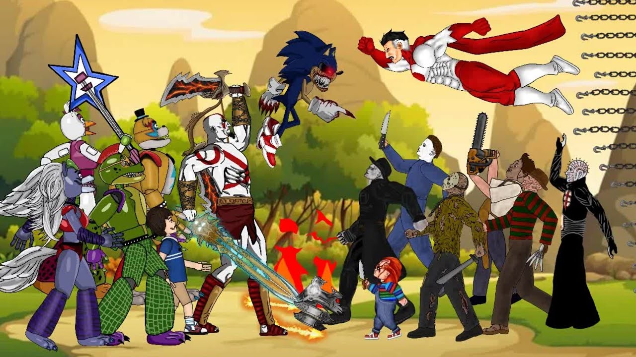 God Of War Kratos Vs Omni Man Vs Sonic.EXE Vs Jason, Pinhead ...