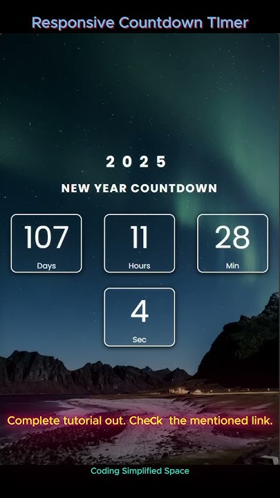 Responsive Countdown Timer Using Js Css Html Javascript Tutorial