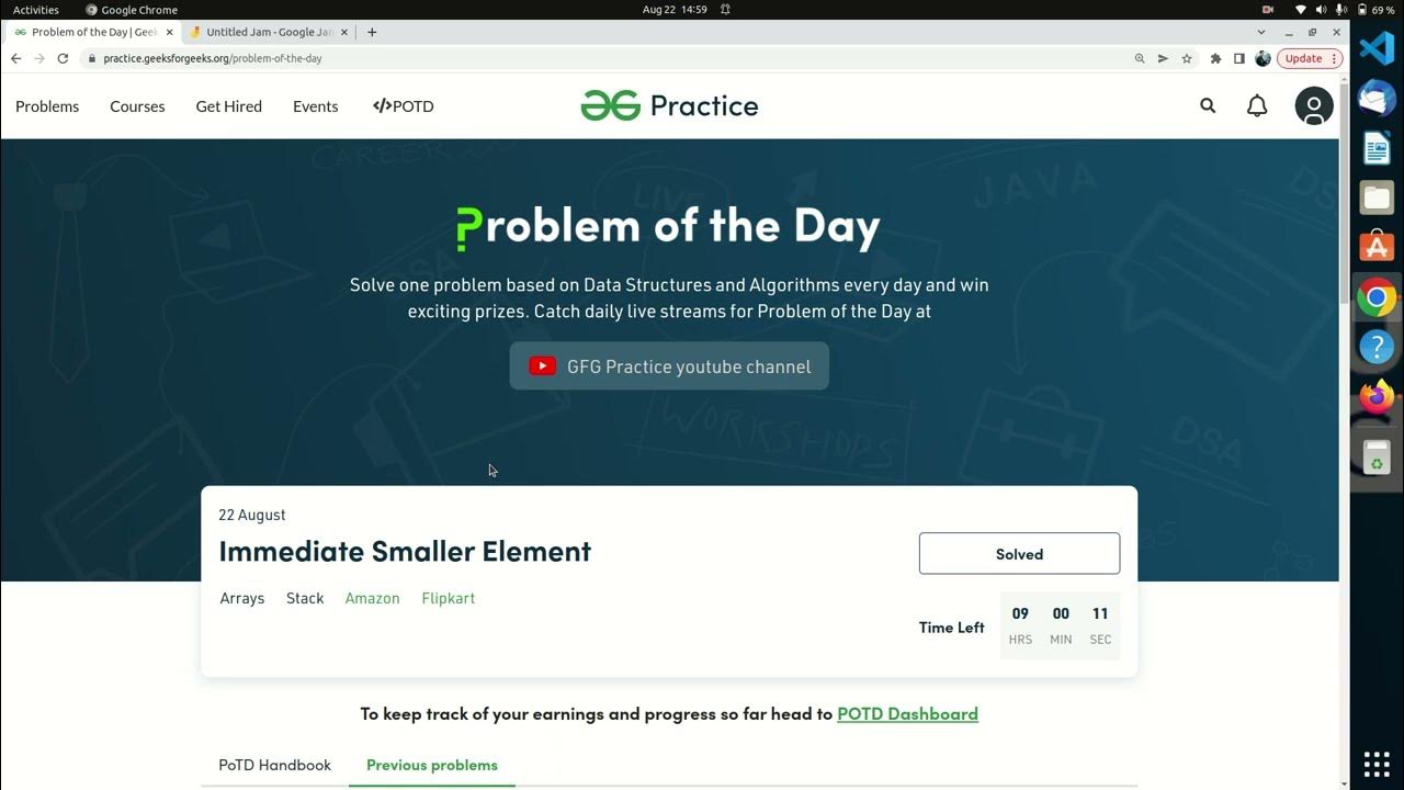 Day 2- Immediate Smaller Element Solution in Java || Arrarys #potd #gfg - YouTube