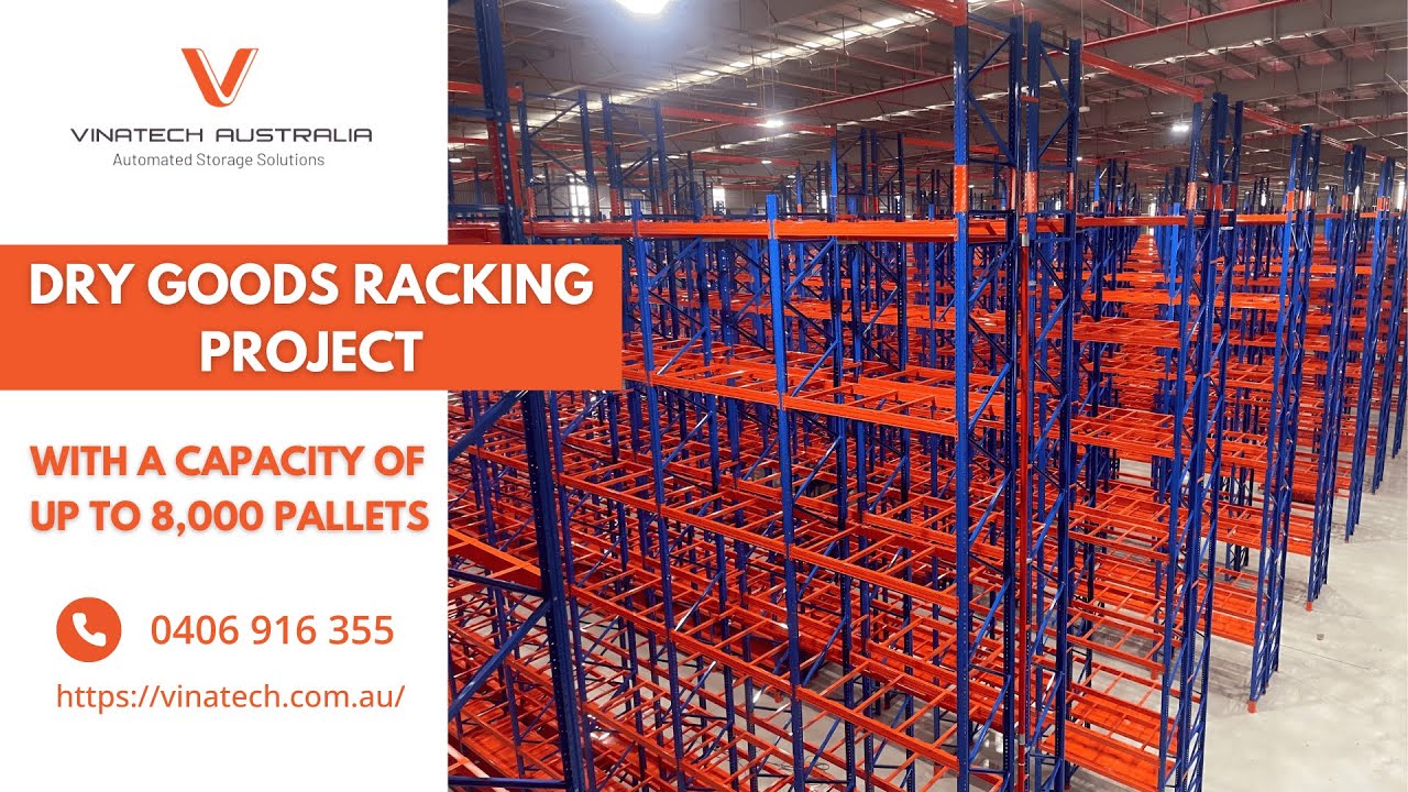 Dry Goods Racking Project with a Capacity of up to 8,000 Pallets - YouTube
