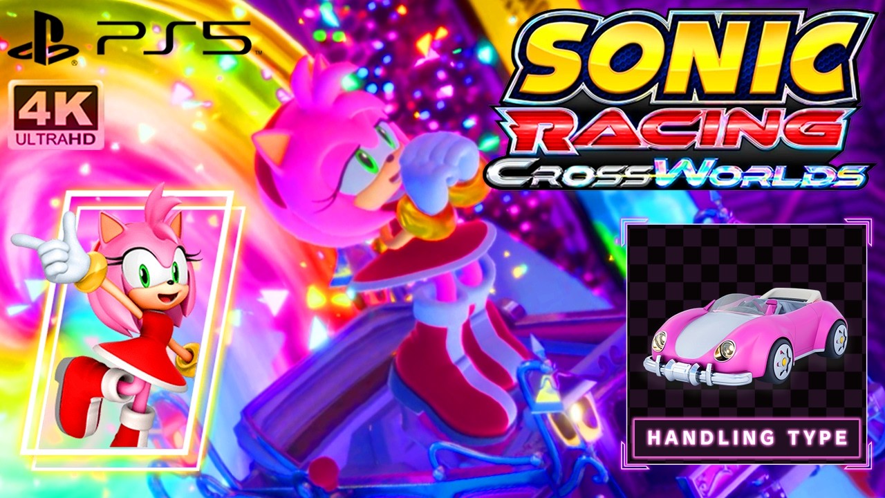 AMY + HANDLING Type CAR GAMEPLAY of Sonic Racing: CrossWorlds (PS5 ...