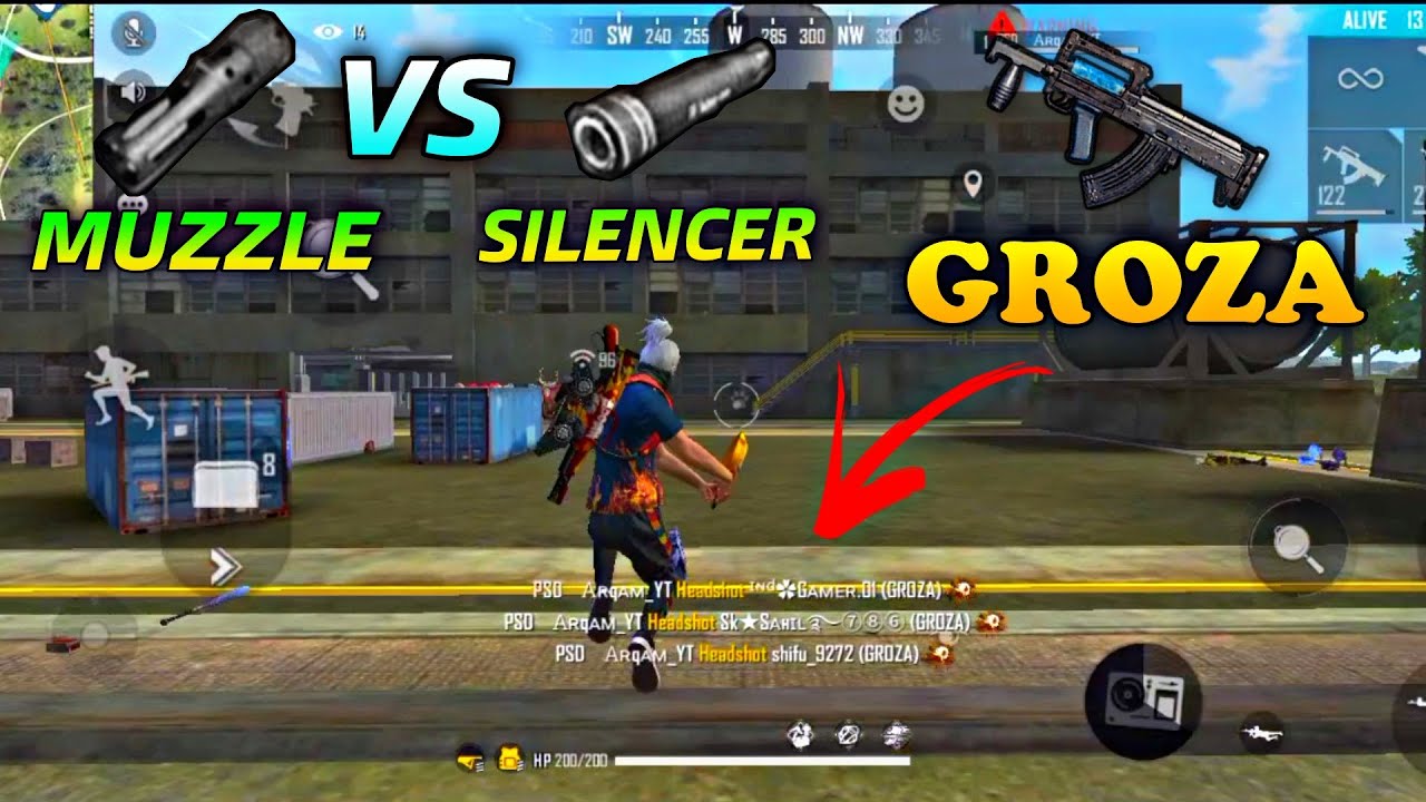 Power Of GROZA With Muzzle And Silencer || Squad Wiped 😈 - YouTube