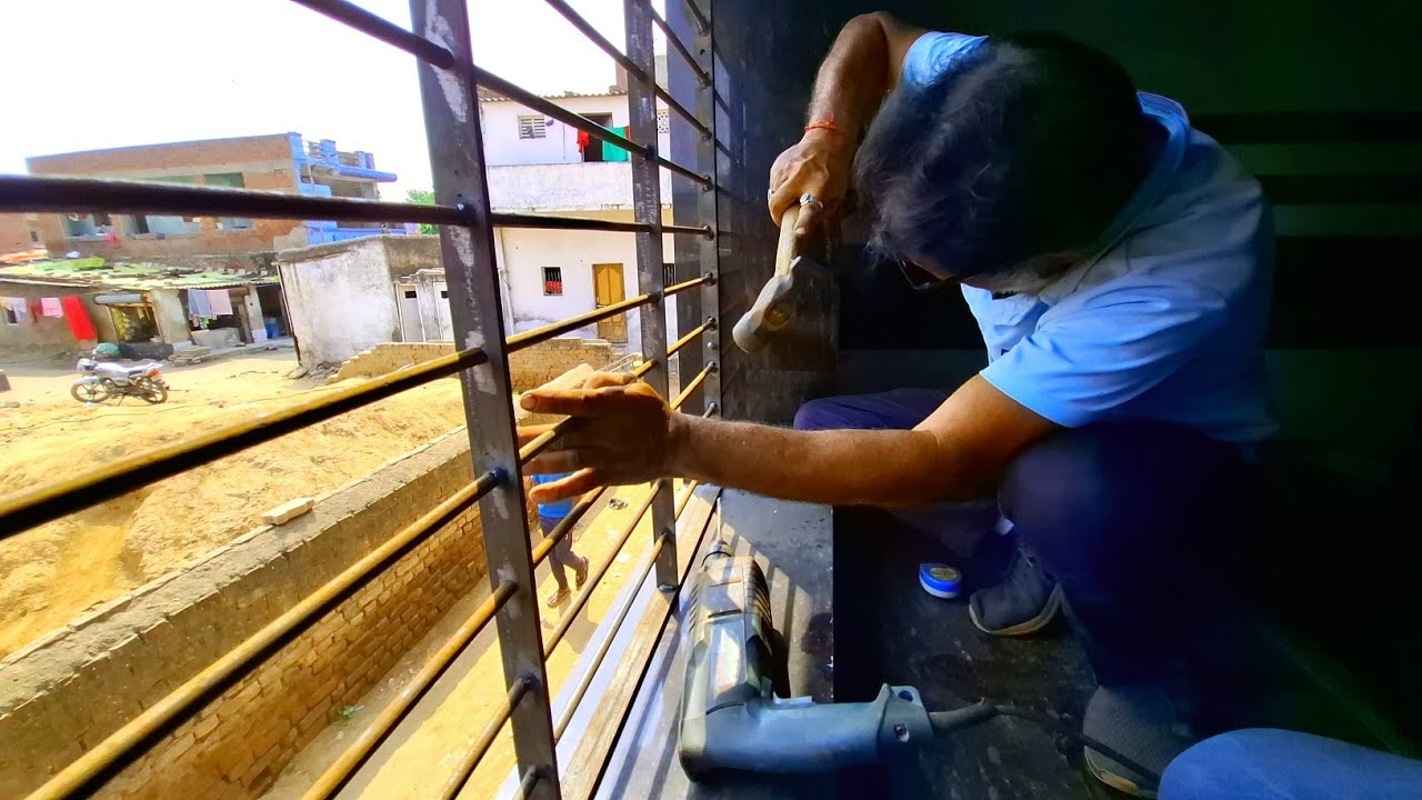 granite window grill installation | granite window me grill kaise ...