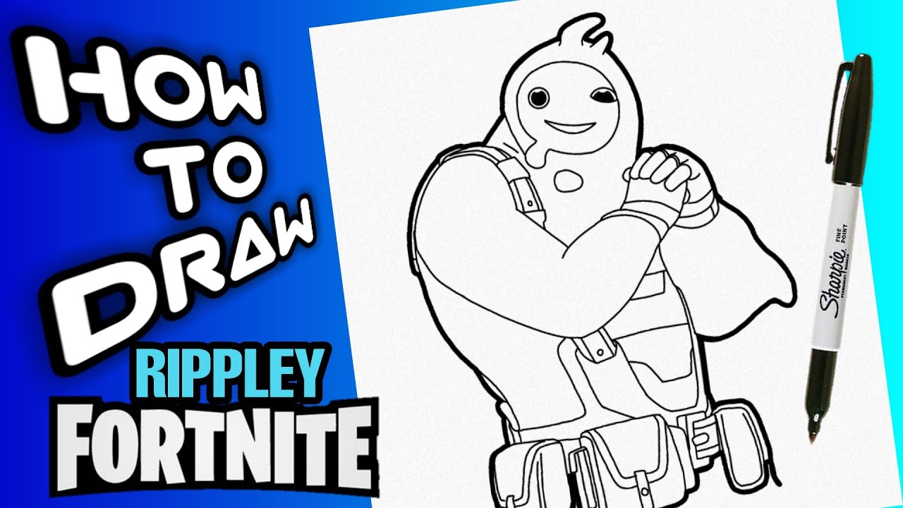 How To Draw Rippley From Fortnite Game Fortnite Drawings Como Dibujar A Blandito De Fortnite
