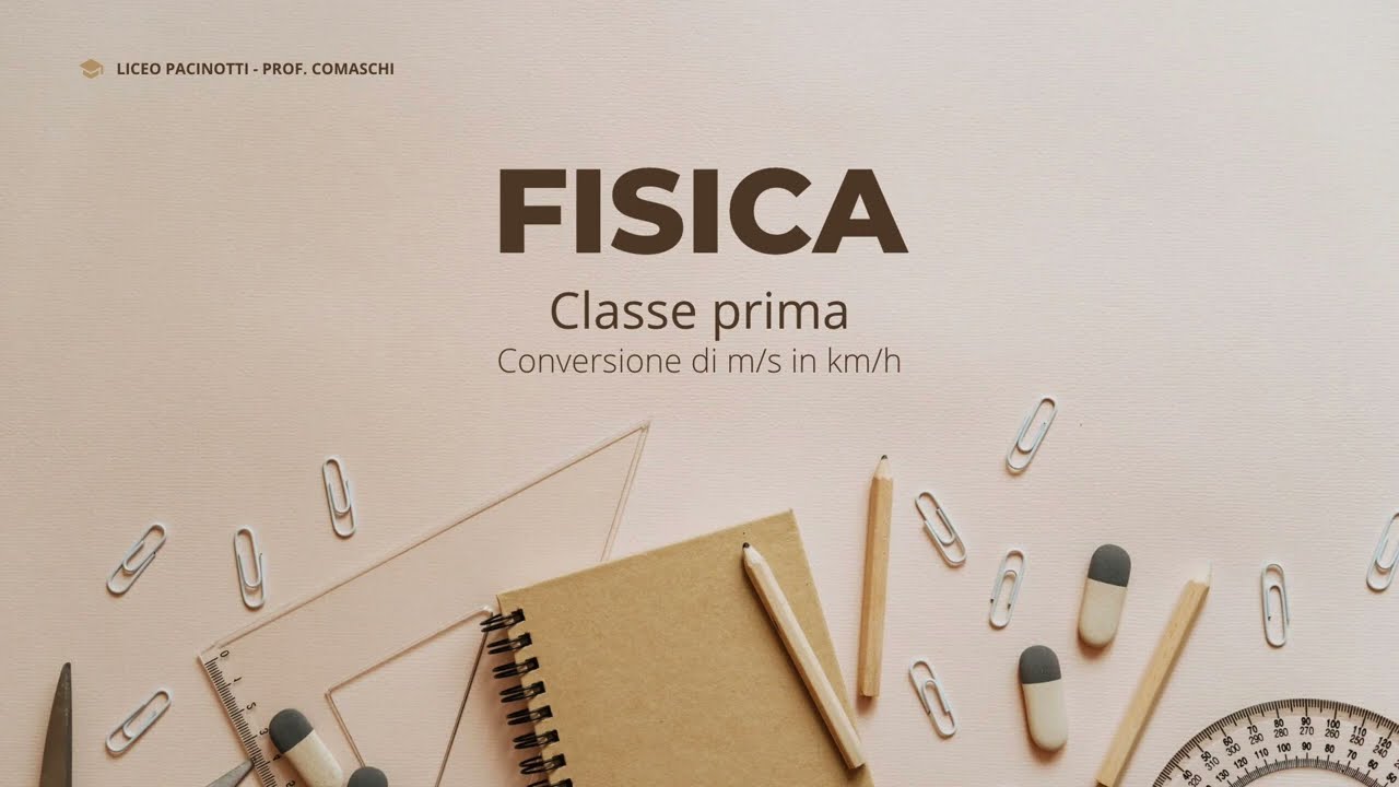 Conversione Di M s In Km h YouTube