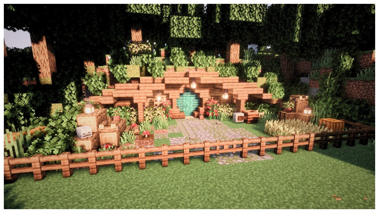 Minecraft: Aesthetic Hobbit Hole Tutorial | Cozy Survival Base Build ...