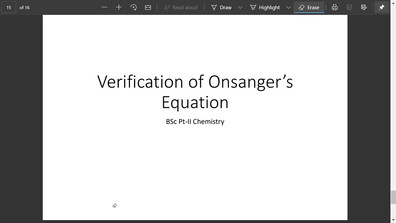 21 Verification of Onsager's Equation(Dr Raghvendra Swami) - YouTube