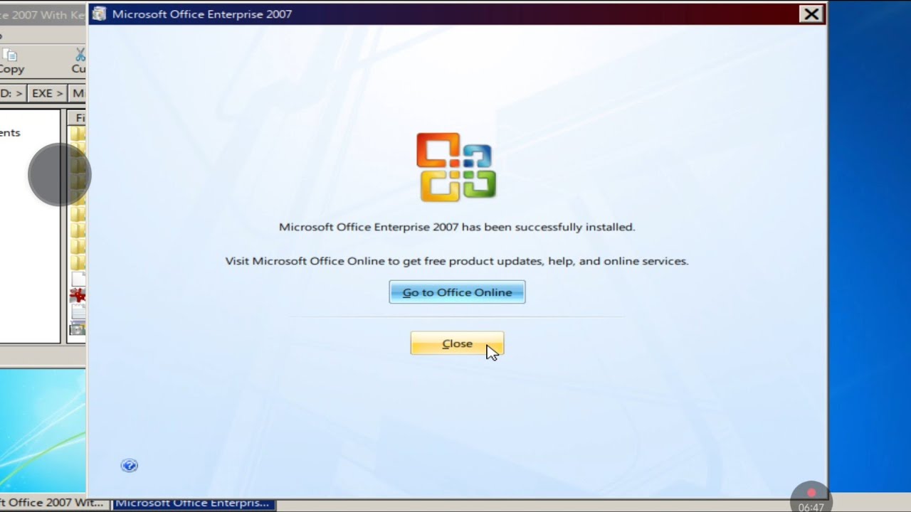 INSTALLING MICROSOFT OFFICE 2007 IN EXAGEAR - YouTube