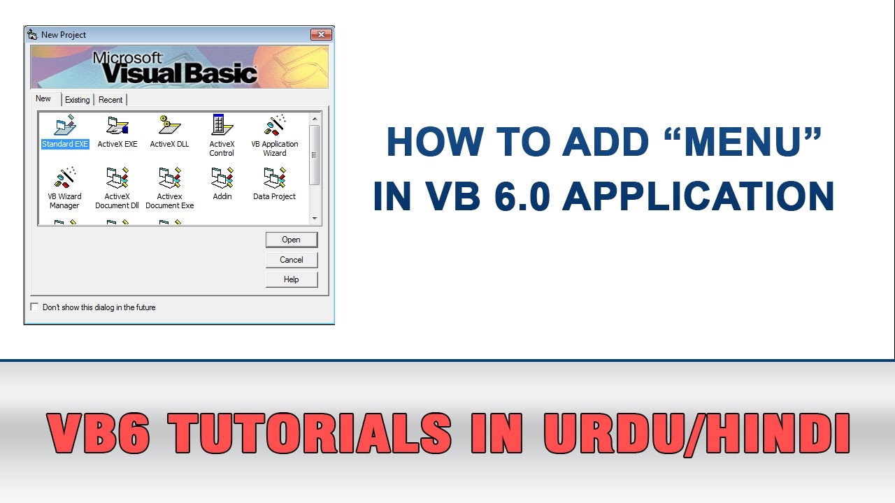 VB6 Tutorial In Urdu - How to add Menu in Visual Basic 6 Application ...