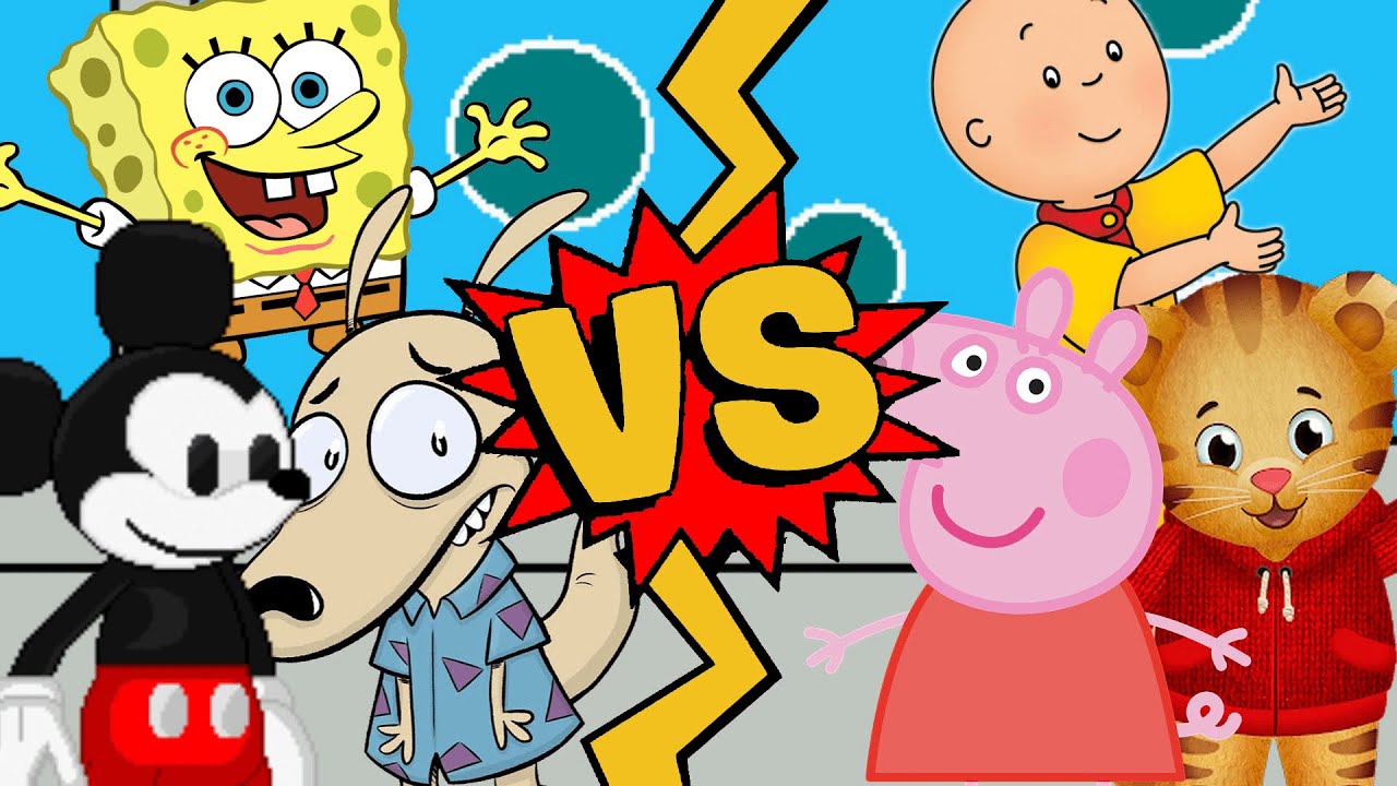 M.U.G.E.N. Battles | Rocko/SpongeBob/Mickey Mouse vs Daniel Tiger/Peppa ...