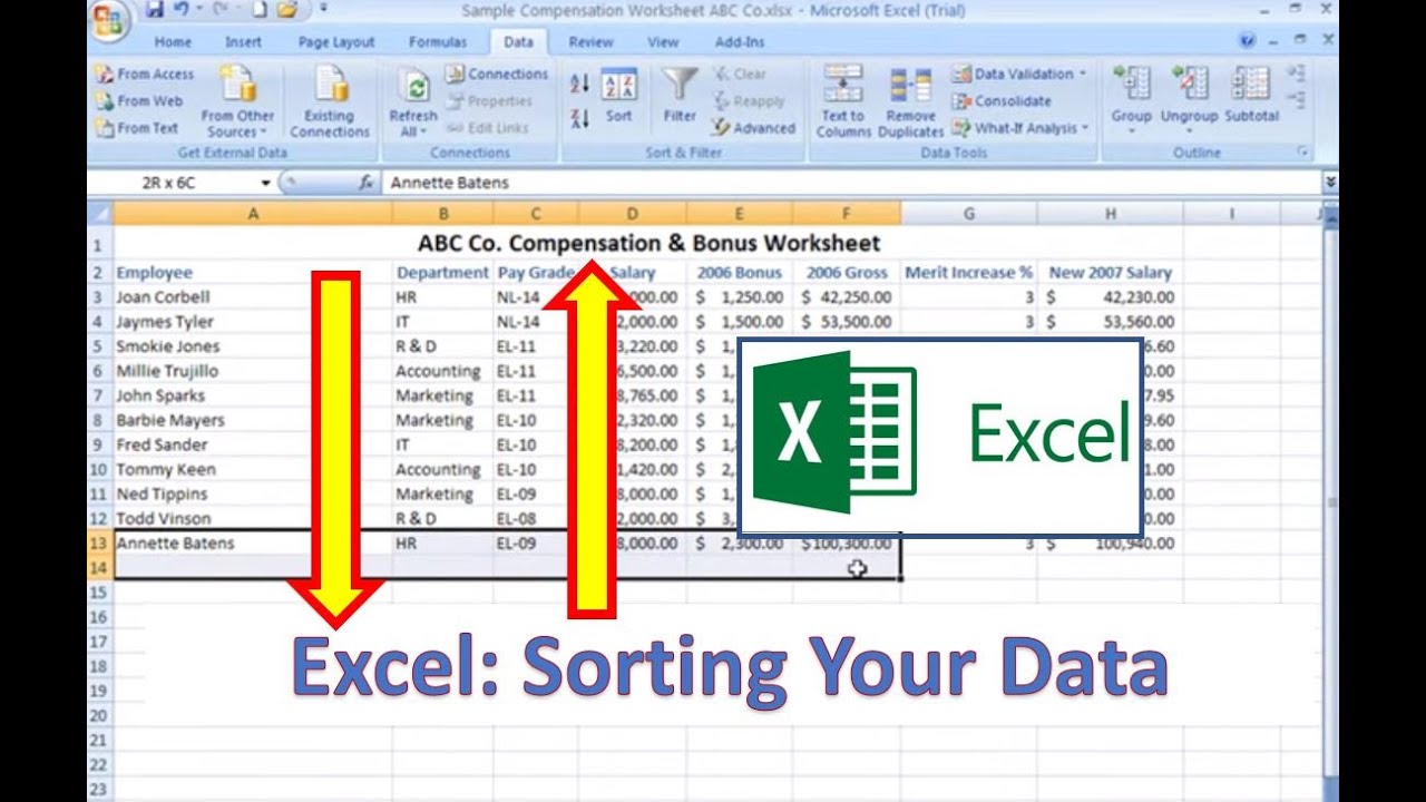 Excel How To Sorting Your Data Youtube 8028