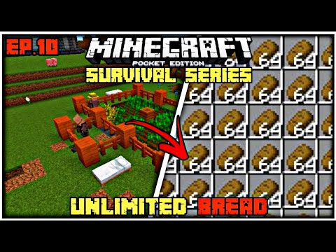 I made an unlimited braed farm in minecraft pe || bread 🍞 hi bread hoga ...