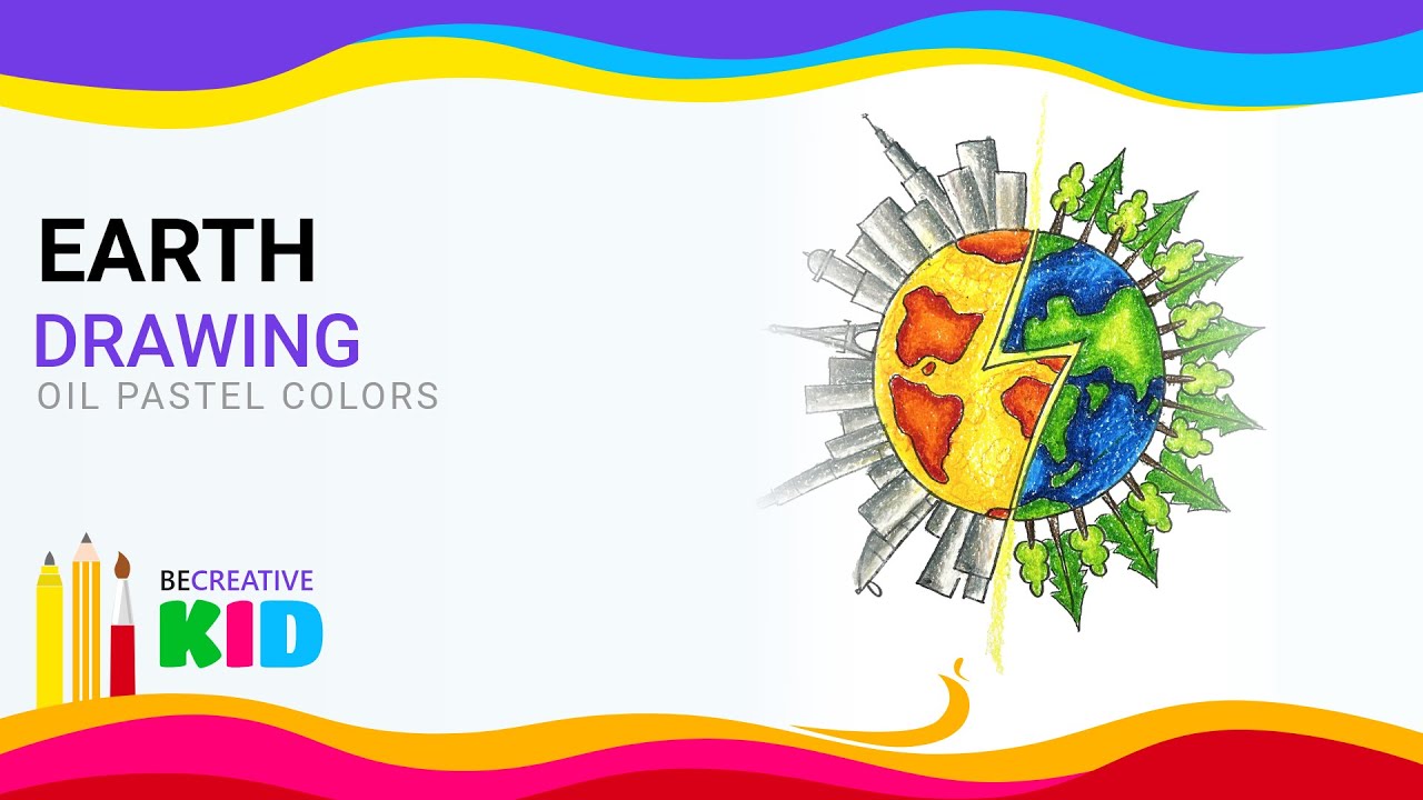 How to draw earth easy creative ways for kids drawing art #begineers # ...