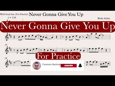 Never Gonna Give You Up - Ricky Astley | Sheet music for practice - YouTube