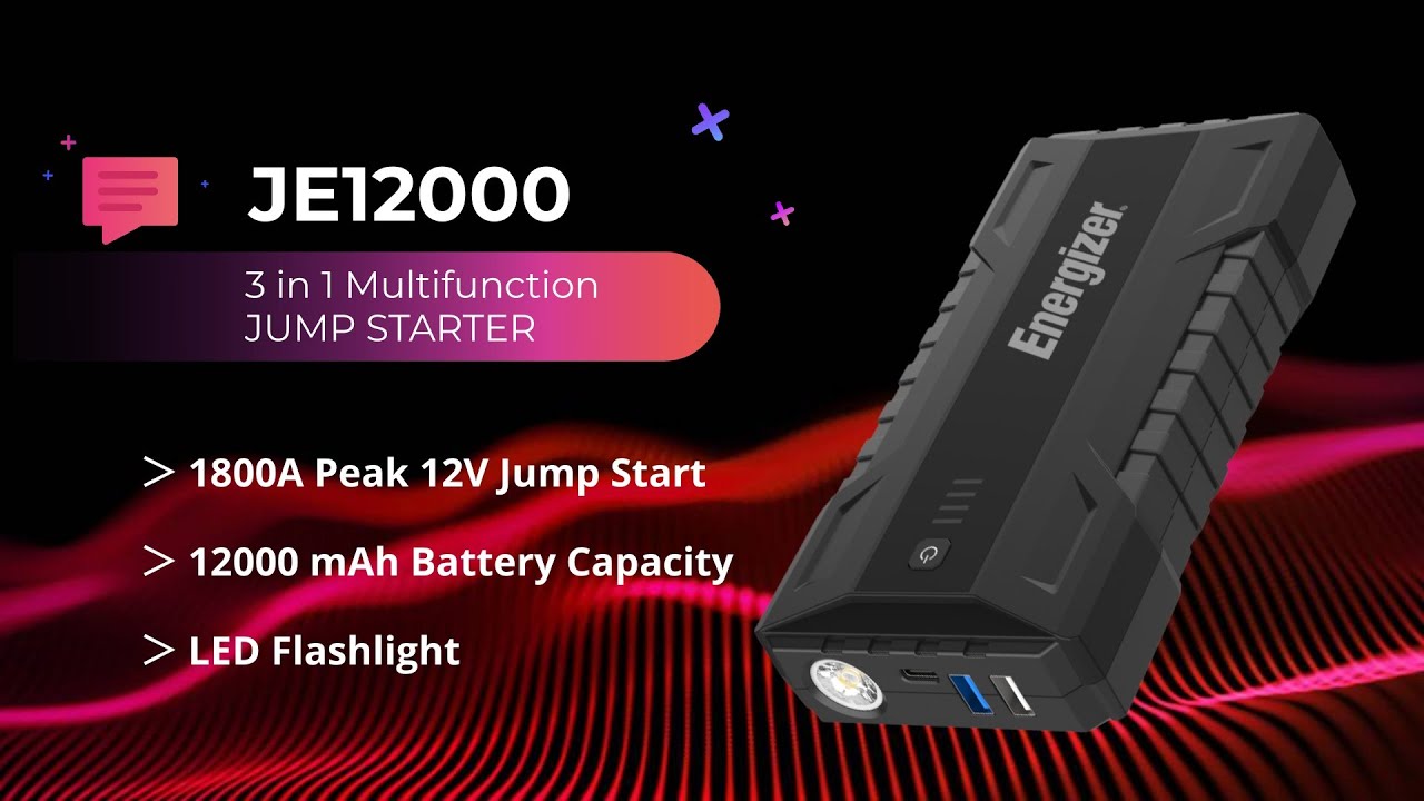 Energizer® JE12000:1800A Peak 12V Jump start,12000mAh battery capacity ...
