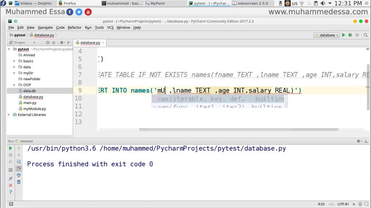 60 Python 3 Sqlite3 Insert Read data - YouTube