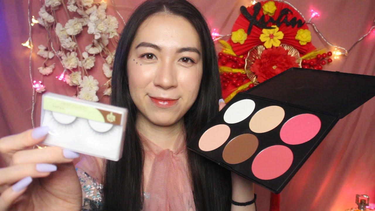 ASMR Doing Your Spring Makeup Sounds (Skincare, Makeup, Hair styling ...