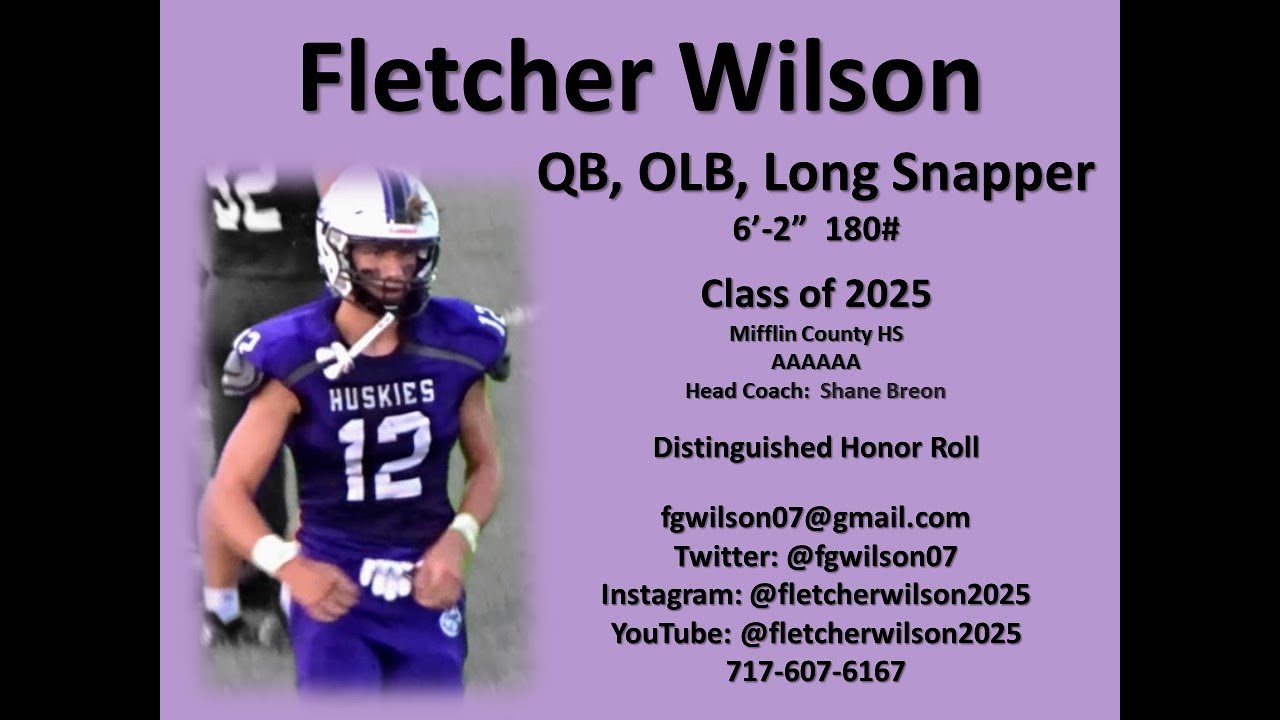 Fletcher Wilson Quarterback Highlights short - YouTube