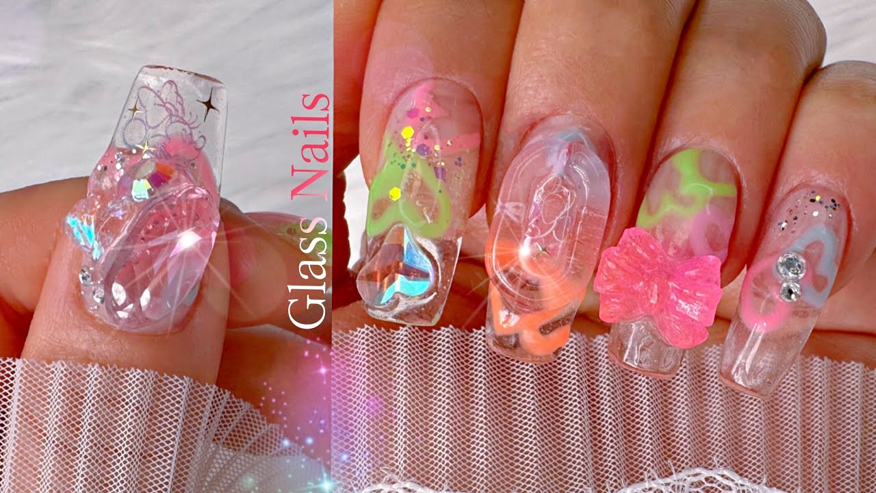 Sub 셀프네일 투명한 네온 유리네일💎 미리 맞이하는 여름 컬러젤 🎨 Selfnail 네일 Asmr 여름네일 네일