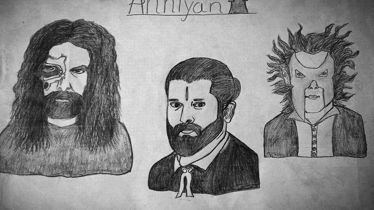 Anniyan 2 chiyaan vikram drawing - YouTube