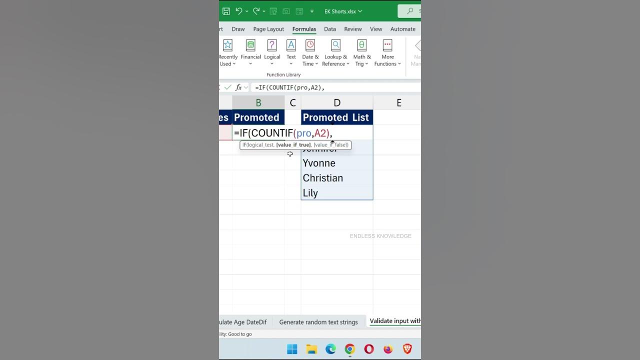 Validate input with Check Mark in Excel - YouTube