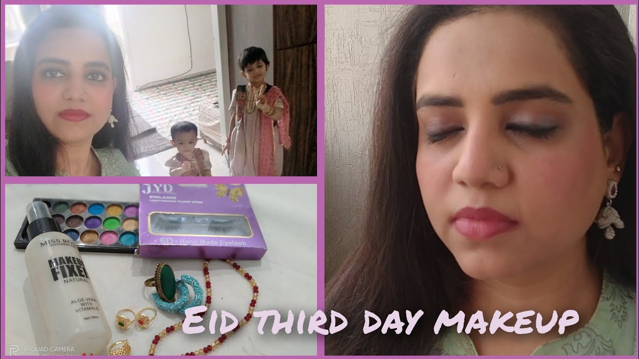 unique easy purple and green eye makeup tutorial, vlog no 69 - YouTube