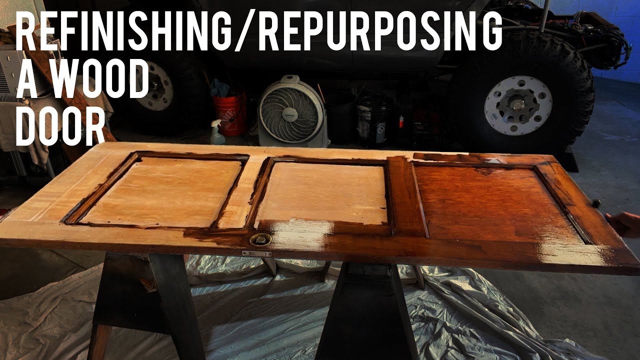 Refinishing & Repurposing a Wood Door : Half Idiot's Guide - YouTube