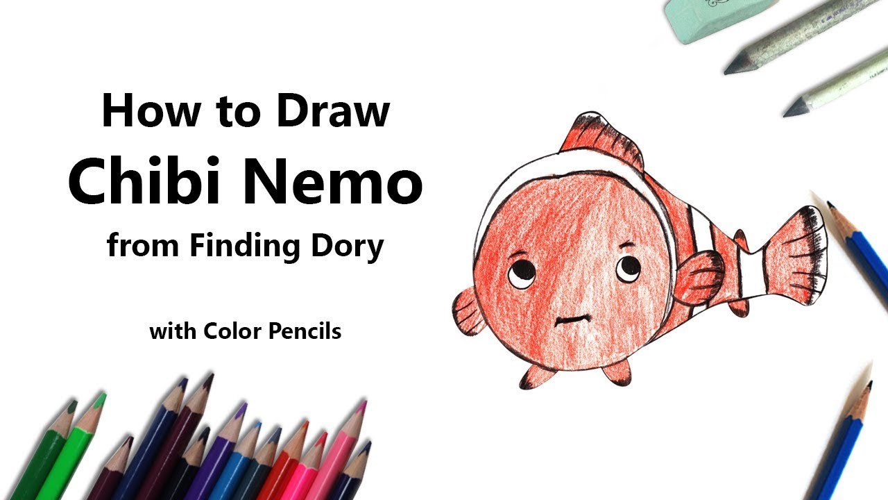 How to Draw Chibi Nemo from Finding Dory Step by Step - very easy - YouTube