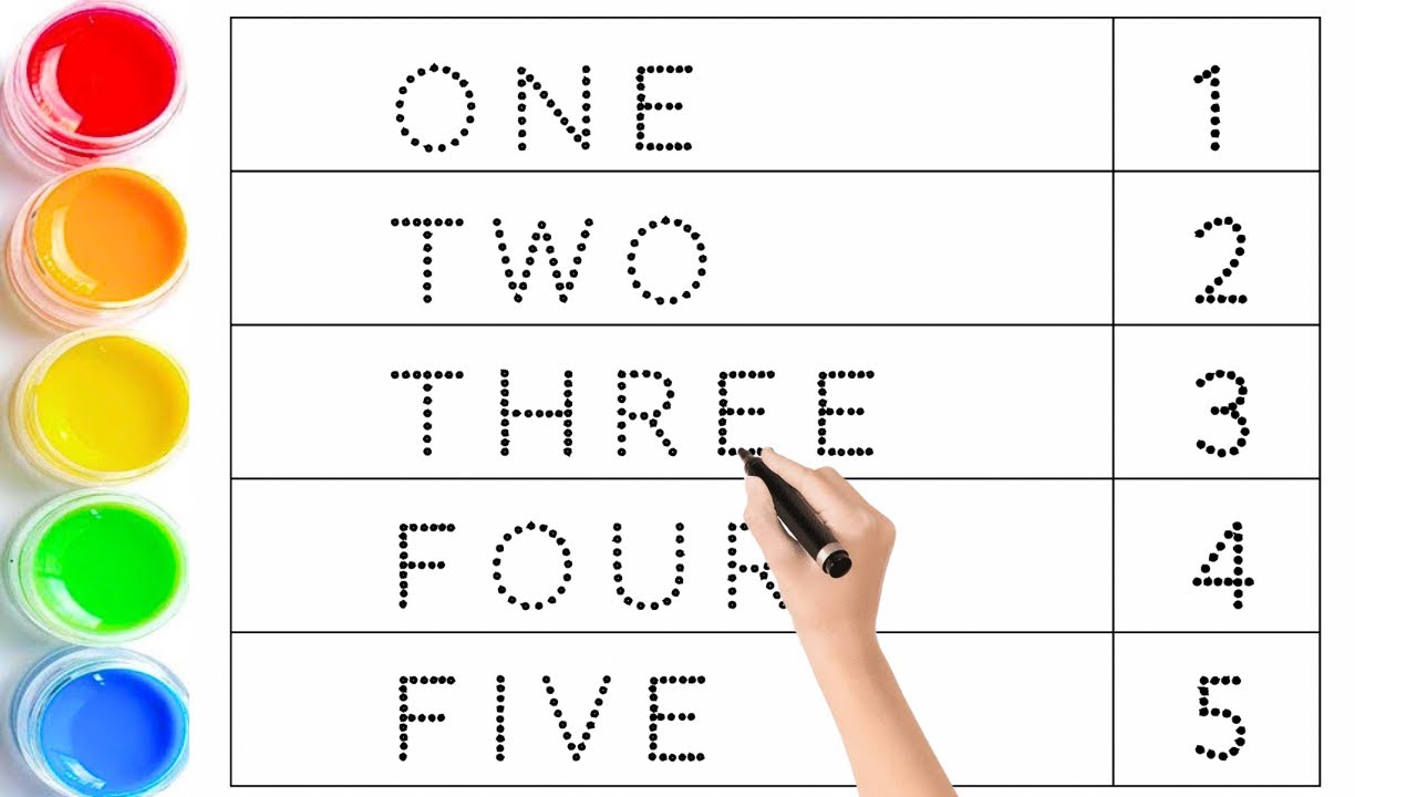 ONE TWO THREE FOUR FIVE | write 123 numbers in letter or words - YouTube
