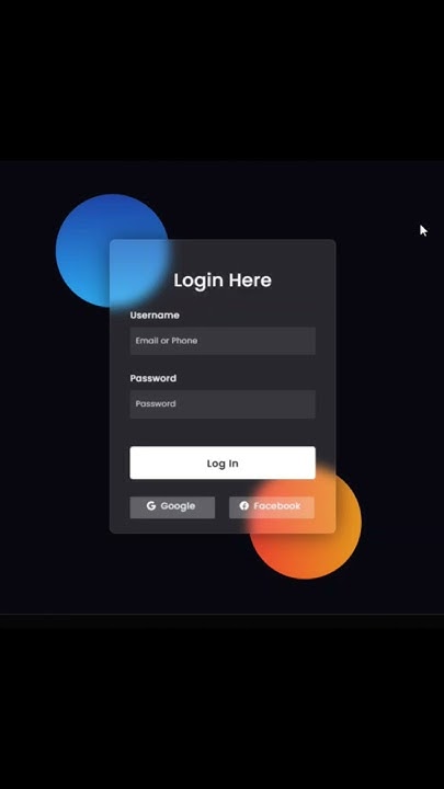 Glassmorphism Login Form in just 5 mins #shorts #codewithharry - YouTube