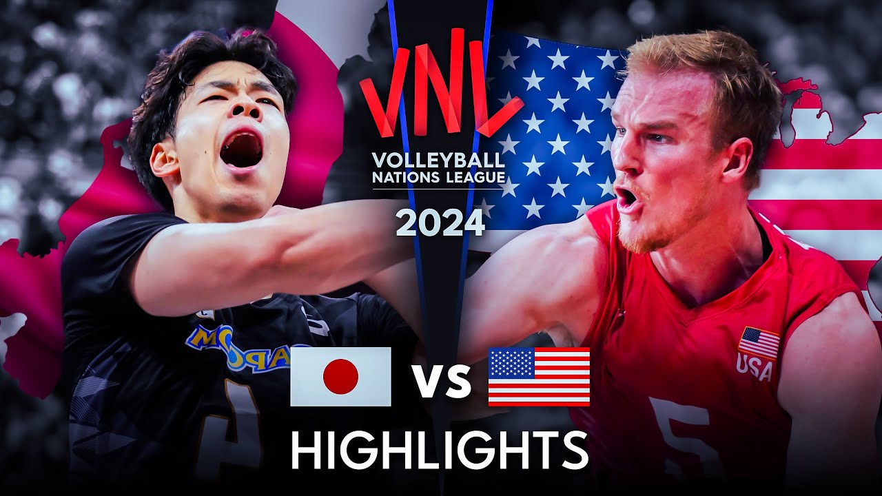 🇯🇵 JAPAN vs USA 🇺🇸 | Highlights | Men's VNL 2024 - YouTube