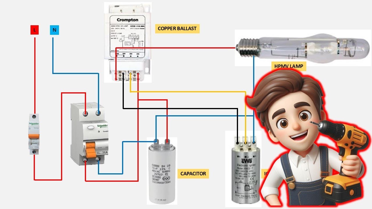 HPMV Lamp Connection | Mercury Vapour Lamp Connection - YouTube