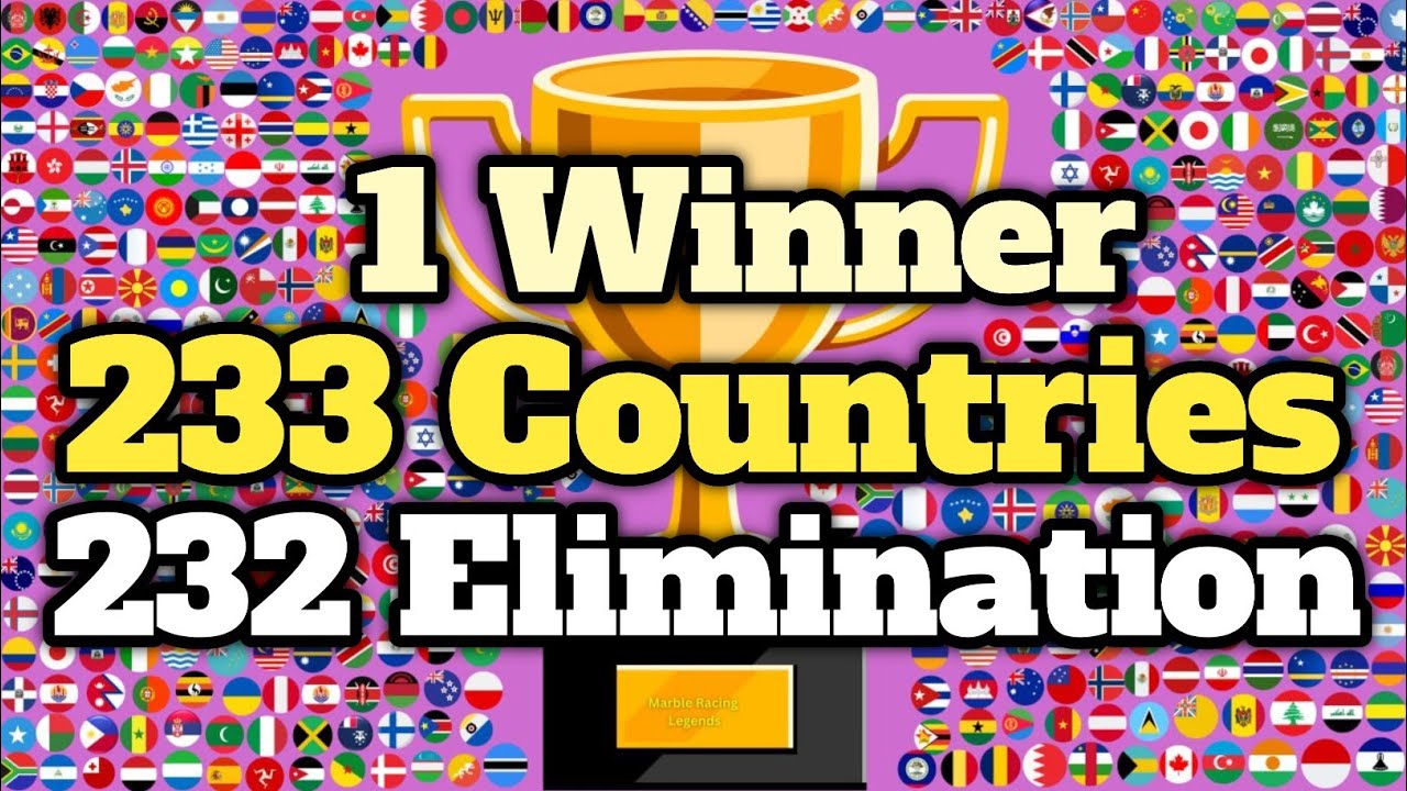 233 Countries & 232 Elimination Marble Race Tournament in Algodoo ...
