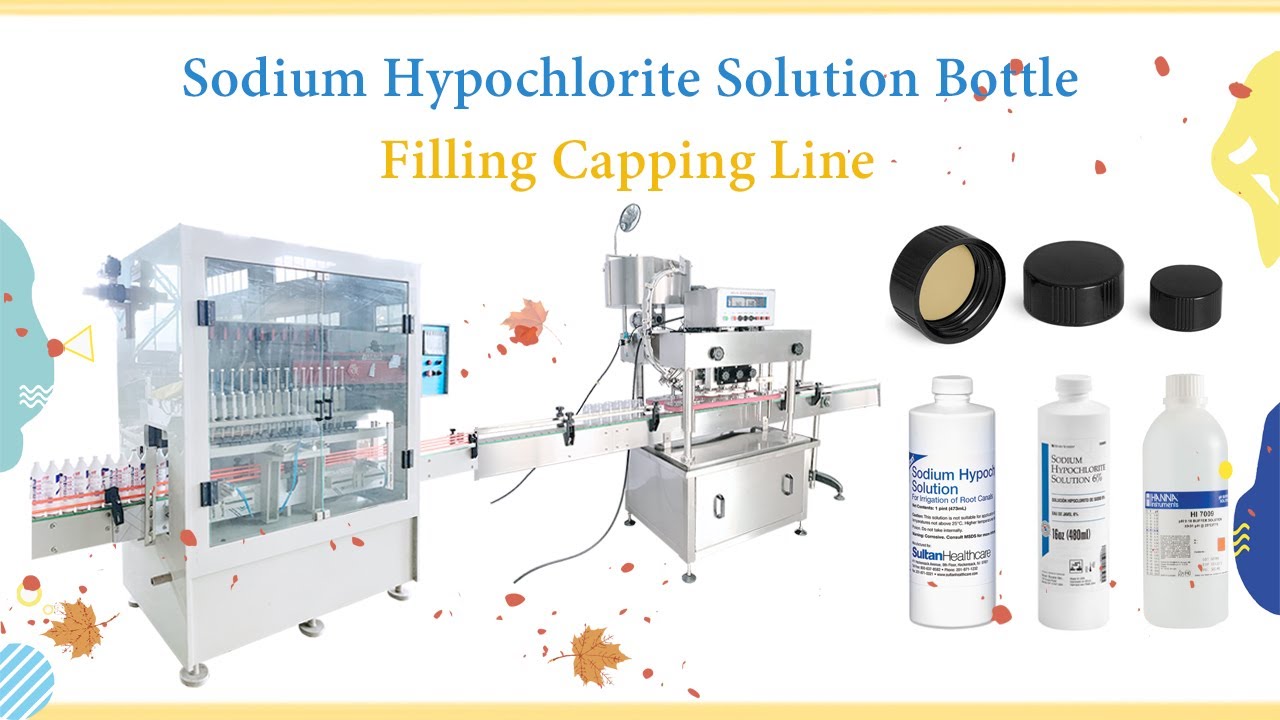 HY| Filling Capping Line For 100- 1000ml Sodium Hypochlorite Solution ...