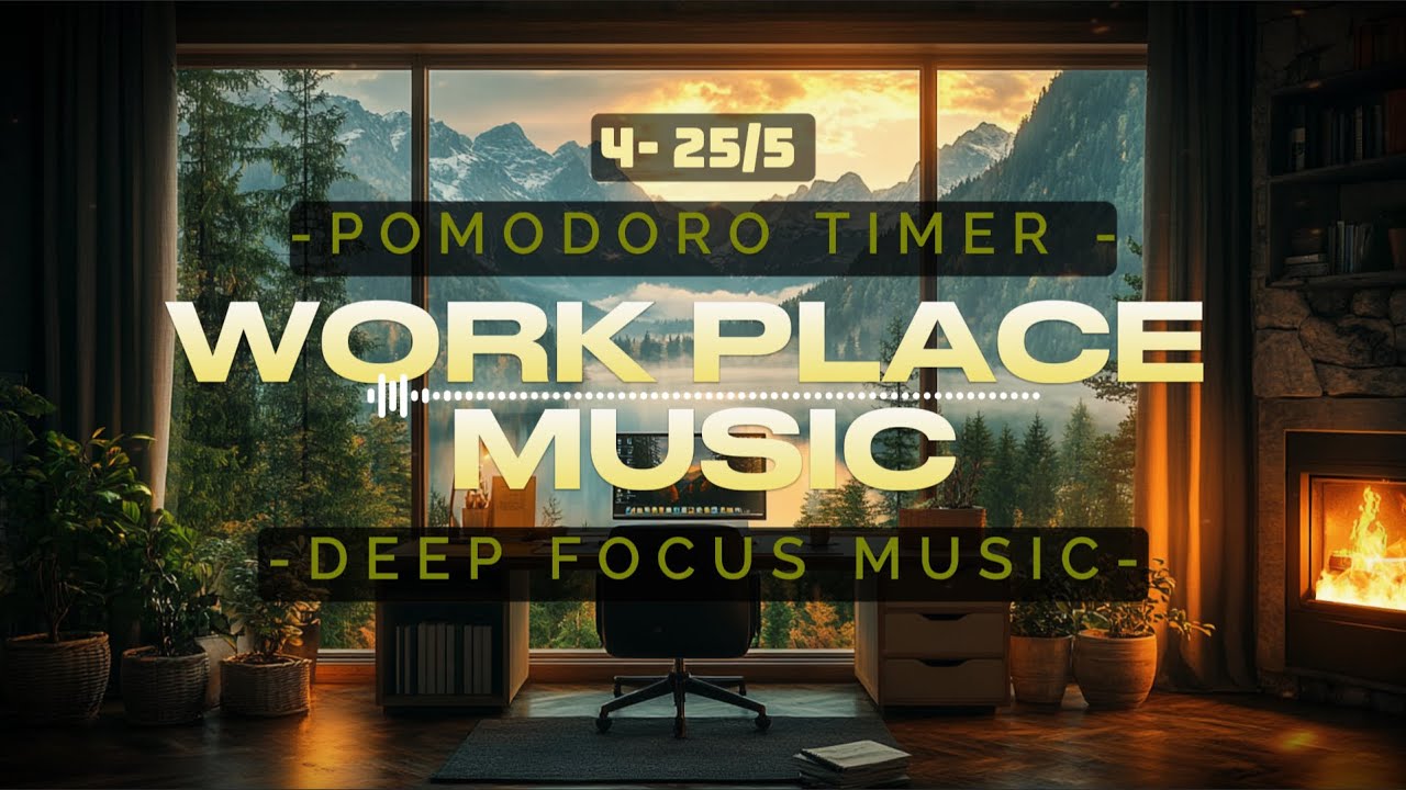 POMODORO TIMER 25/5 x4 | DEEP FOCUS CONCENTRATION MUSIC FOR WORK ...
