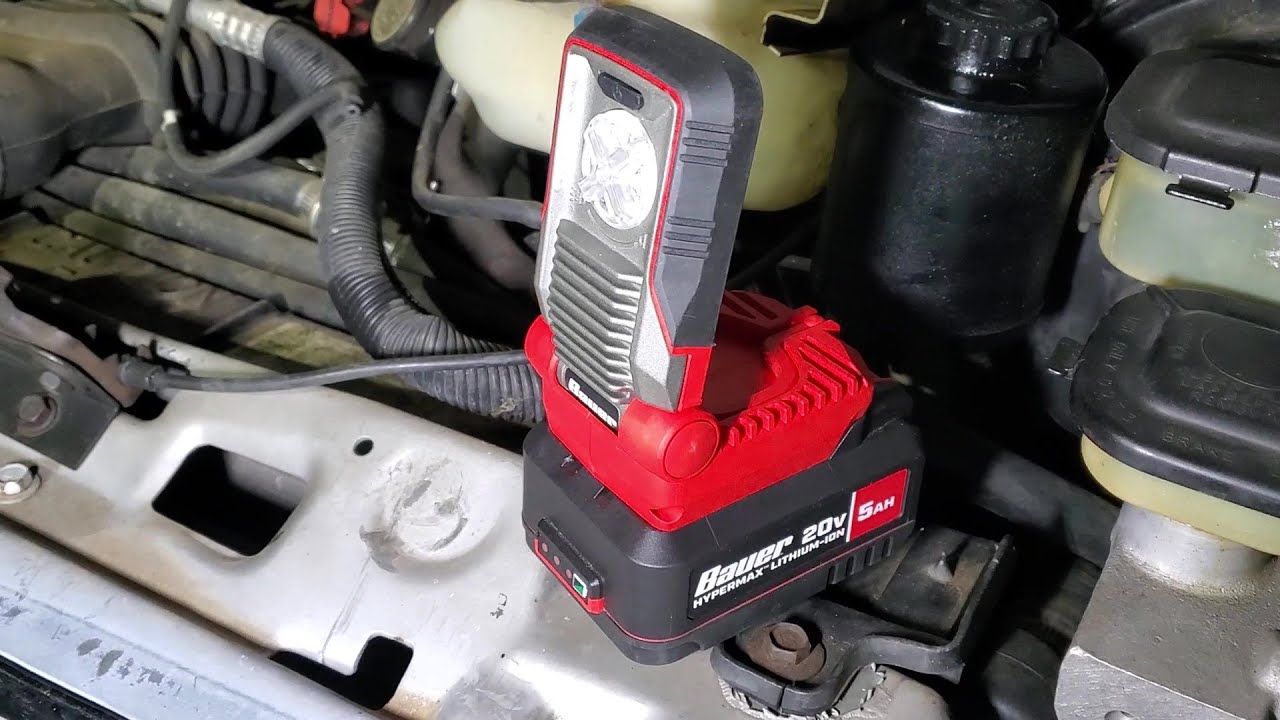 BAUER 20v 300 Lumen LED mini work light flashlight - YouTube