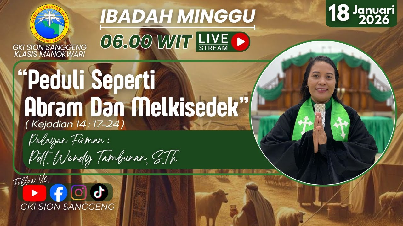 IBADAH MINGGU SUBUH | 18 JANUARI 2026 | PELAYAN FIRMAN : PDT. WENDY ...