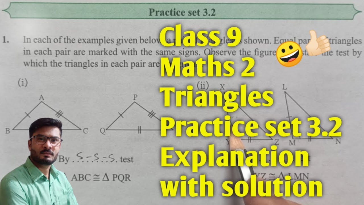 Class 9 practice set 3.2 Triangles - YouTube