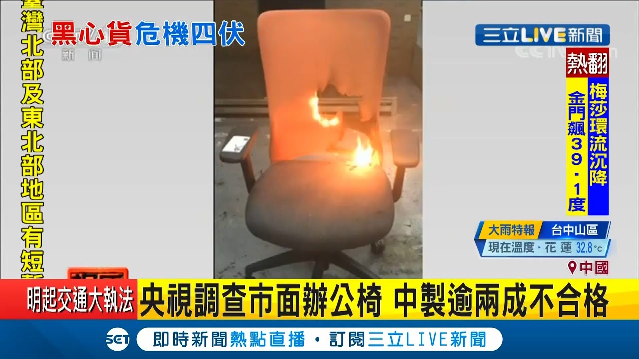 中國黑心辦公椅"爆炸"頻傳央視調查市面23%不合格 座椅"氣壓棒噴飛.椅腳斷裂"辦公椅有如未爆彈｜記者 黃瓊慧｜【國際大現場】20200831 ...
