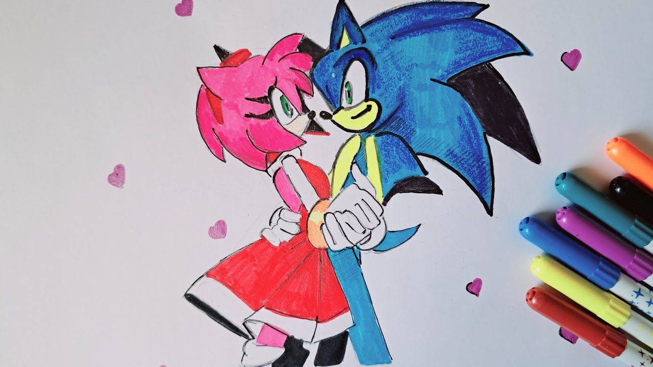 How to draw Sonic and Amy Rose ️ - YouTube