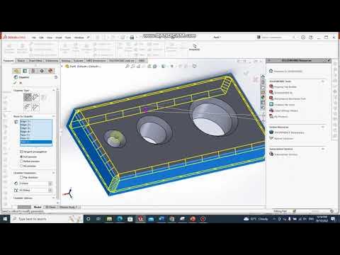 How to Design using Solidwork (3D Model Excercise 1 Extrude, Extrude cut and chamfer) - YouTube