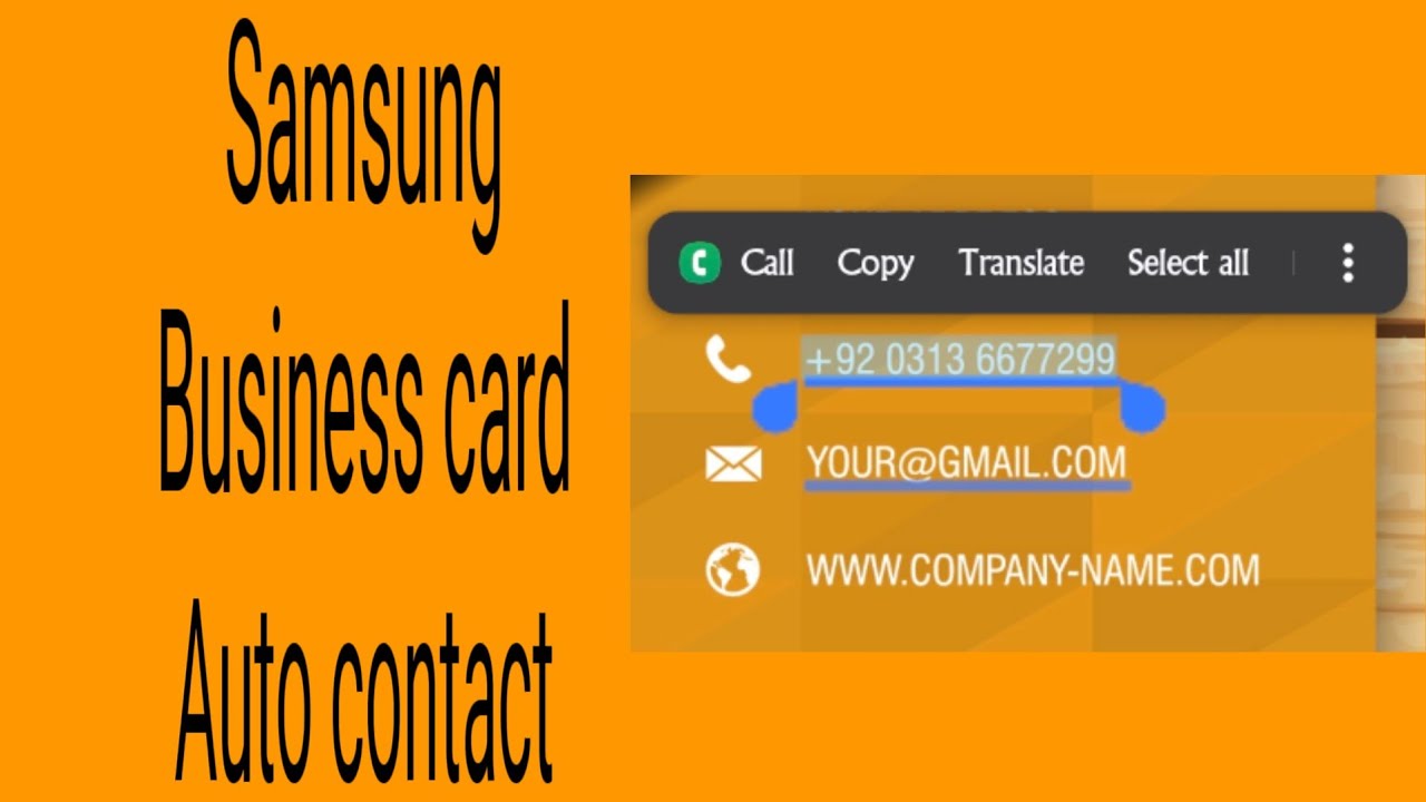 Samsung s24ultra business card auto contact electronics and gadgets ...