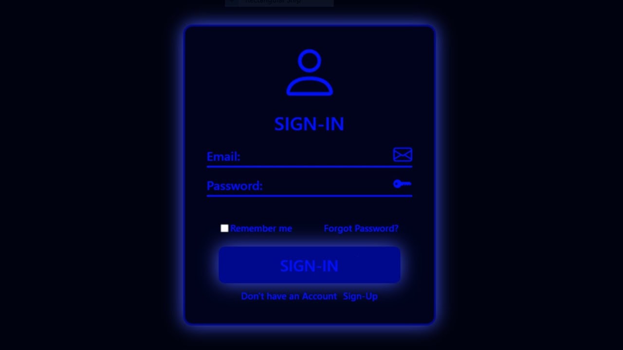 Create A Glowing Login Page With Html Css And Javascript Youtube