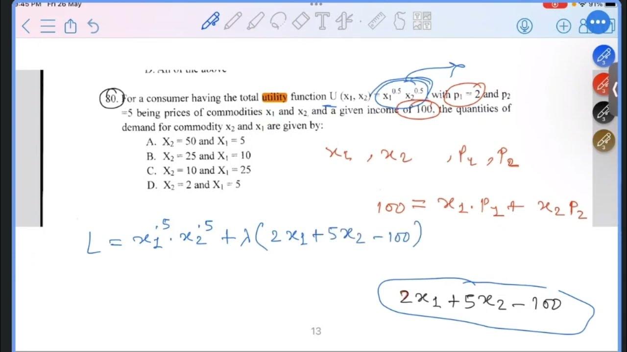 Utility & Indifference curve MCQ part (1) For CUET,UGC NET,SET,etc @economic24 #cueteconomics ...